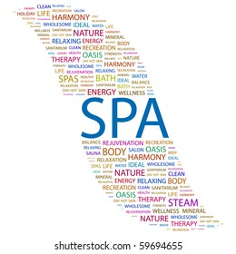 Spa Word Collage On White Background Stock Vector (Royalty Free ...
