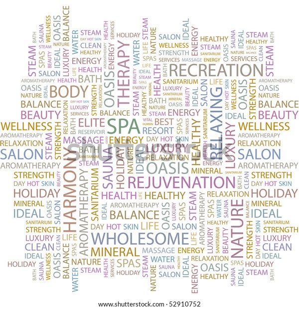 Spa Word Collage On White Background Stock Vector (Royalty Free) 52910752