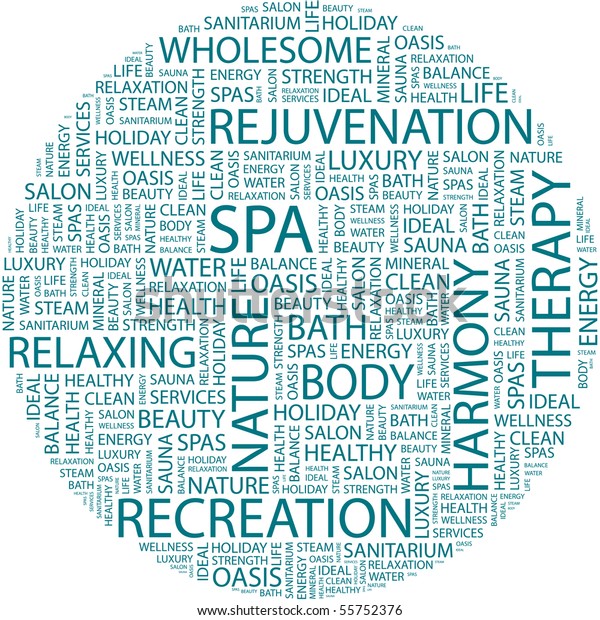 Spa Word Collage On White Background Stock Vector (Royalty Free ...