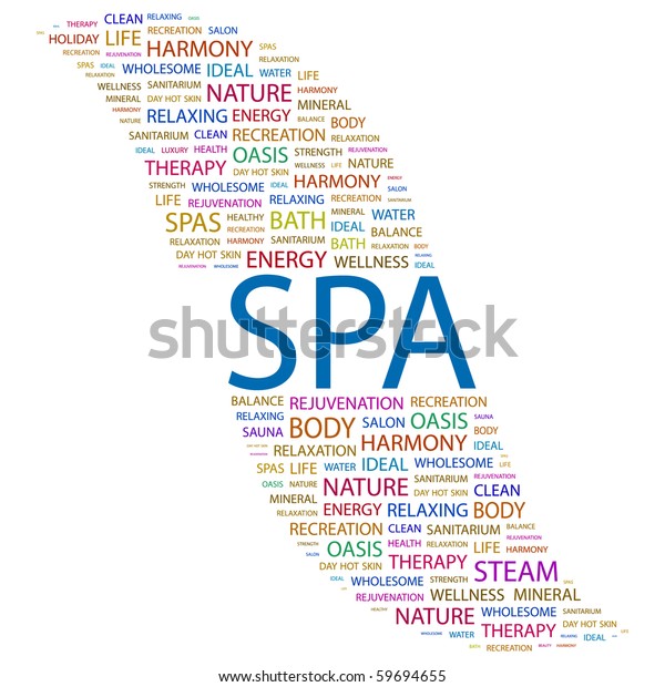 Spa Word Collage On White Background Stock Vector (Royalty Free ...