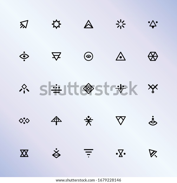 Space Abstract Symbol Icon Set Black Stock Vector (Royalty Free ...