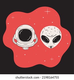 Space Astronaut Alien Retro Design Stock Vector (Royalty Free ...