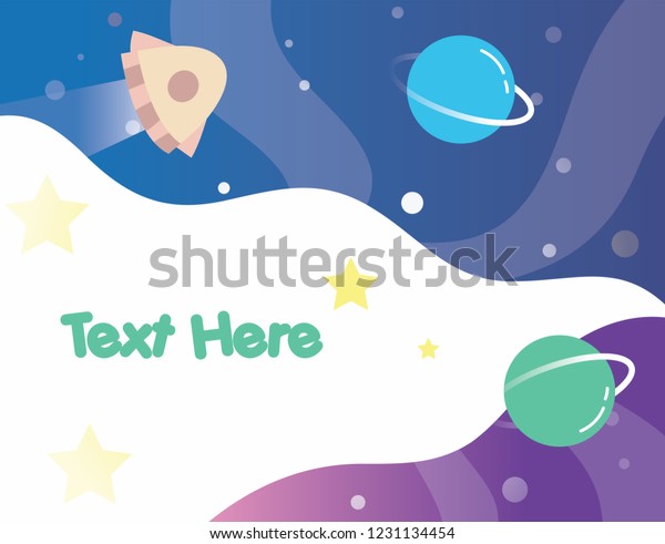 Space Background Kids Frame Illustration Vector Stock Vector (Royalty ...