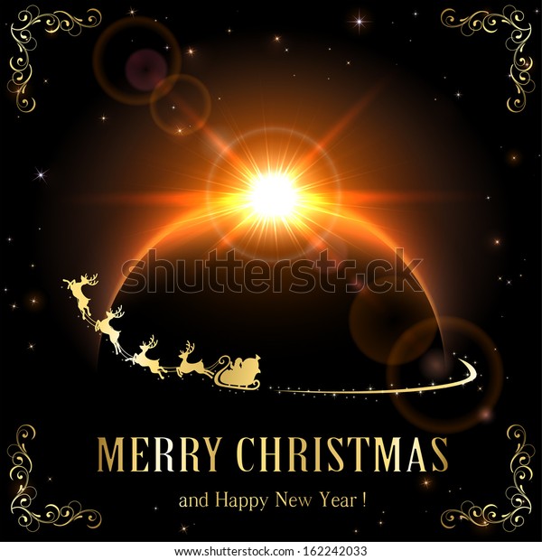 Space Background Planet Santa Illustration Stock Vector (Royalty Free ...