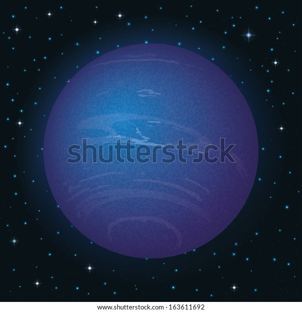 Space Background Realistic Planet Neptune Stars Stock Vector (Royalty ...