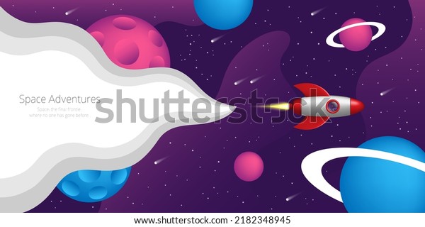 Space Background Rocket Galaxy Universe Space Stock Vector (Royalty ...