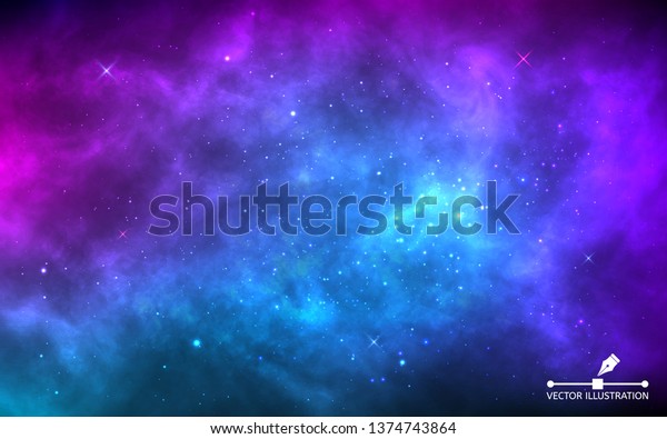 Fondo espacial con estrellas brillantes y polvo de estrellas. Cosmos de ...