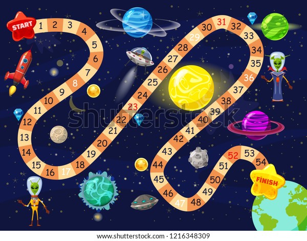 Space Board Game Vector Illustration Rockets Stock Vector (Royalty Free ...