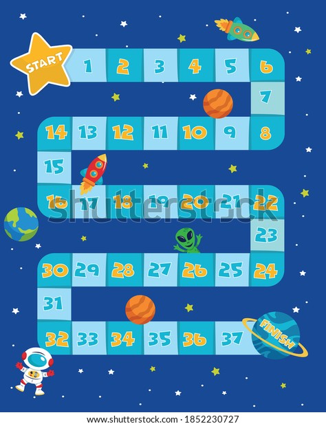 Space Board Game Vector Illustration Rockets Stock Vector (Royalty Free ...