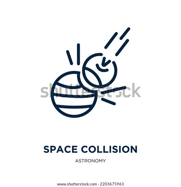 Space Collision Icon Astronomy Collection Thin Stock Vector (Royalty ...