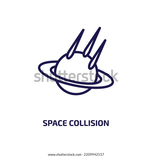 Space Collision Icon Astronomy Collection Thin Stock Vector (Royalty ...