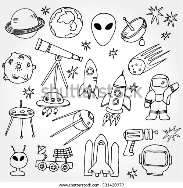 Space Doodles Stock Vector Royalty Free 501420979