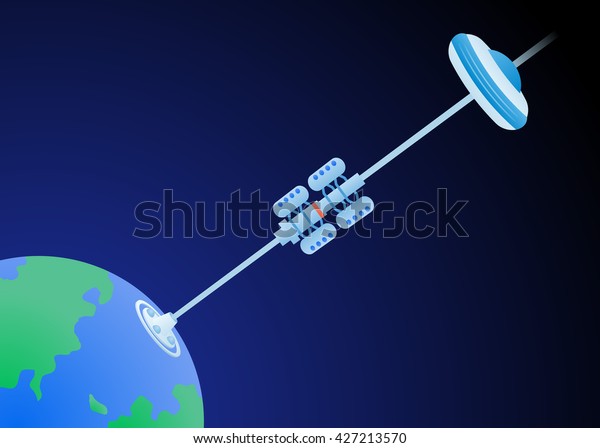 Space Elevator Image Illustration Stock Vector (Royalty Free) 427213570 ...