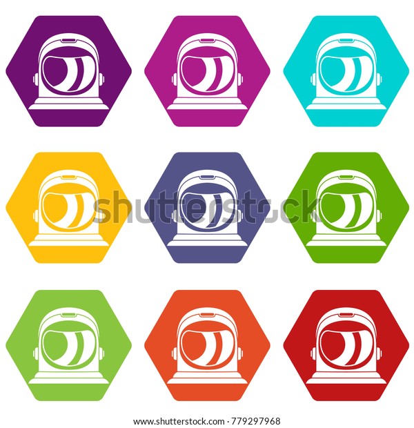 Space Helmet Icon Set Many Color Stock Vector (Royalty Free) 779297968 ...