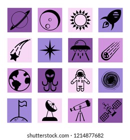 Space Icons Space Symbols Stock Vector (Royalty Free) 1214877682 ...