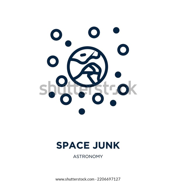 Space Junk Icon Astronomy Collection Thin Stock Vector (Royalty Free ...