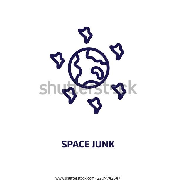 Space Junk Icon Astronomy Collection Thin Stock Vector (Royalty Free ...