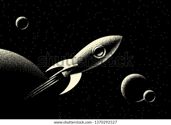 Space Landscape Scenic View On Planet: vetor stock (livre de direitos ...