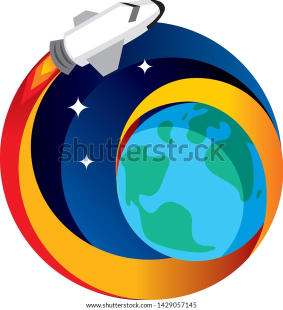 Space Logo Symbol Rounded Vector Illustration Stock Vector (Royalty ...