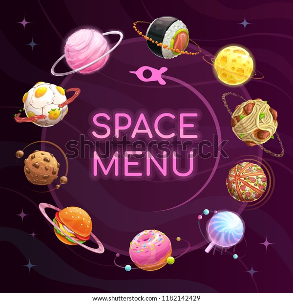 Space Menu Template Food Planets Poster Stock Vector (Royalty Free ...