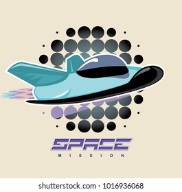 Space Mission Space Shuttle Poster Design Stock Vector (Royalty Free ...