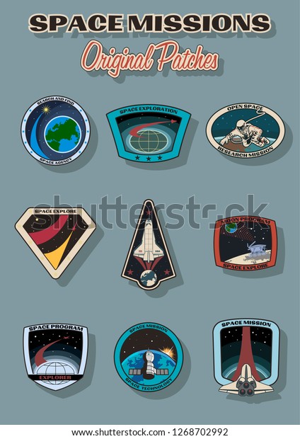 Space Missions Vector Patches Badges Logos: เวกเตอร์สต็อก (ปลอดค่า ...