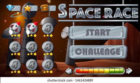 Space Race Game Background Illustration Stock Vector (Royalty Free ...