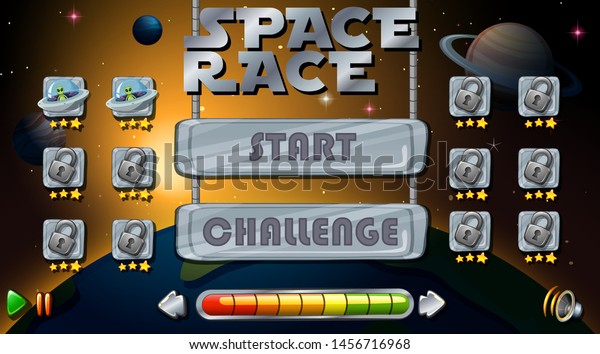 Space Race Game Background Illustration Stock Vector (Royalty Free ...