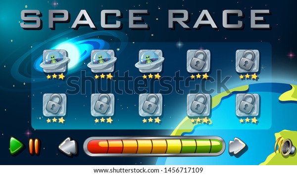 Space Race Game Background Illustration Stock Vector (Royalty Free ...