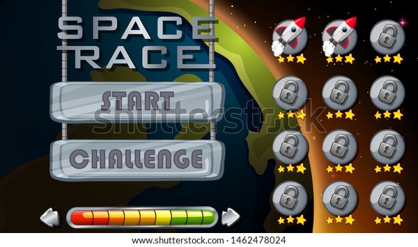 Space Race Game Background Illustration Stock Vector (Royalty Free ...