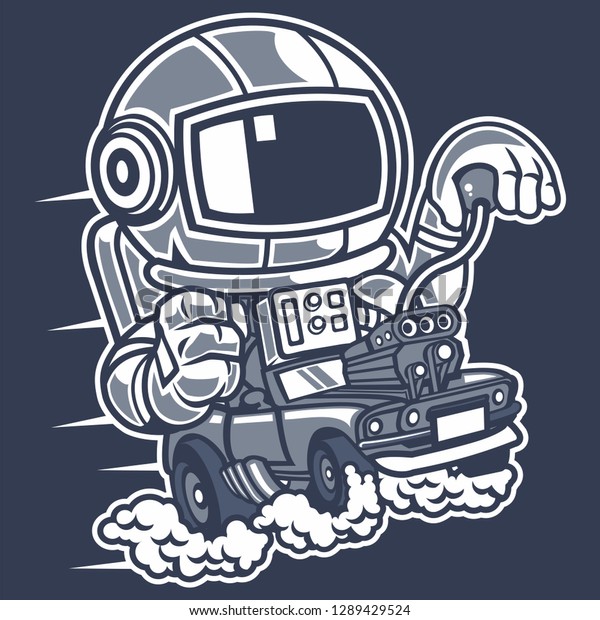 Space Racer Cartoon Character: vector de stock (libre de regalías ...