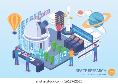 Space Research Center Vector Illustration: เวกเตอร์สต็อก (ปลอดค่า ...