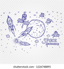 Space Research Sketch Stock Vector (Royalty Free) 1226748895 | Shutterstock