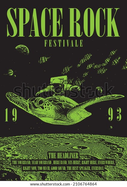 Space Rock Gig Poster Flyer Template Stock Vector (Royalty Free ...