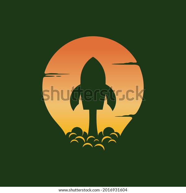 Space Rocket Launch Silhouette Design Vector Stock Vector (Royalty Free ...