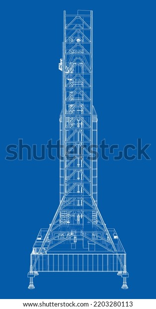 Space Rocket On Launch Pad Vector Stock Vector (Royalty Free ...