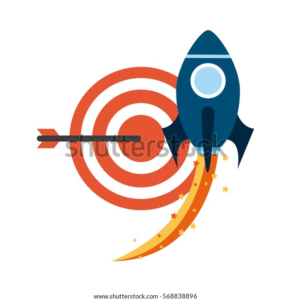 Space Rocket Target Icon Over White Stock Vector (Royalty Free ...