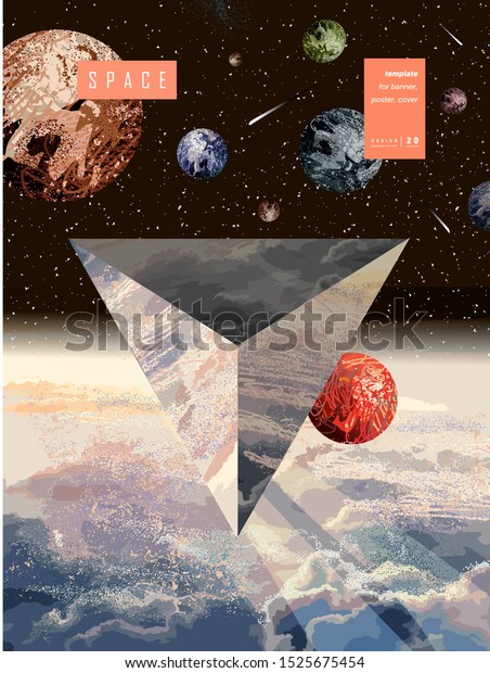 Space Science Fiction Vector Illustration Space Stock Vector (Royalty ...