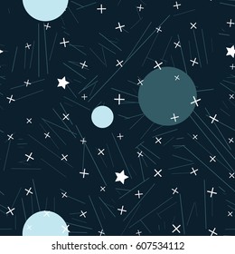Space Seamless Pattern Cosmic Motifs Circles Stock Vector (Royalty Free ...