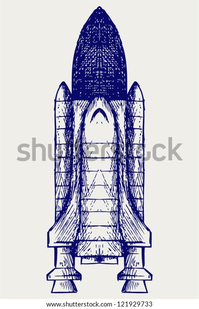 Space Ship Doodle Style Stock Vector (Royalty Free) 121929733 ...