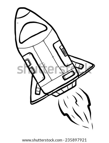 Space Ship Rocket Fire Cartoon Vector Stock Vector (Royalty Free ...