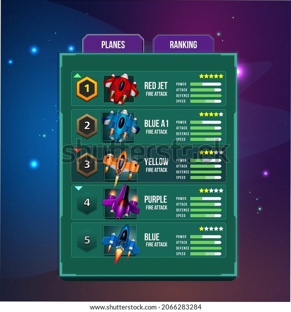 Space Shooter Game Ui Menu Popups Stock Vector (Royalty Free ...