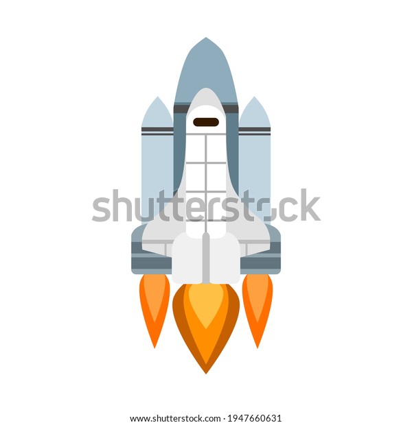 Space Shuttle Fire On White Background Stock Vector (Royalty Free ...