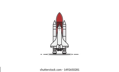 Space Shuttle Flat Design Vector Illustration Stock Vector (Royalty ...