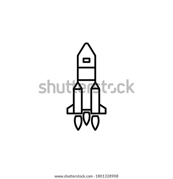 Space Shuttle Line Icon Signs Symbols Stock Vector (Royalty Free ...