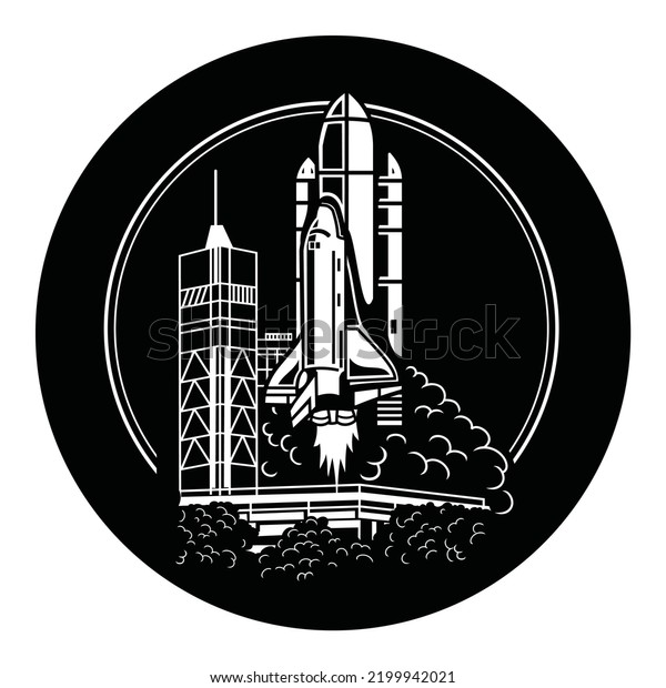 Space Shuttle Logo Isolated On White Stock Vector (Royalty Free ...