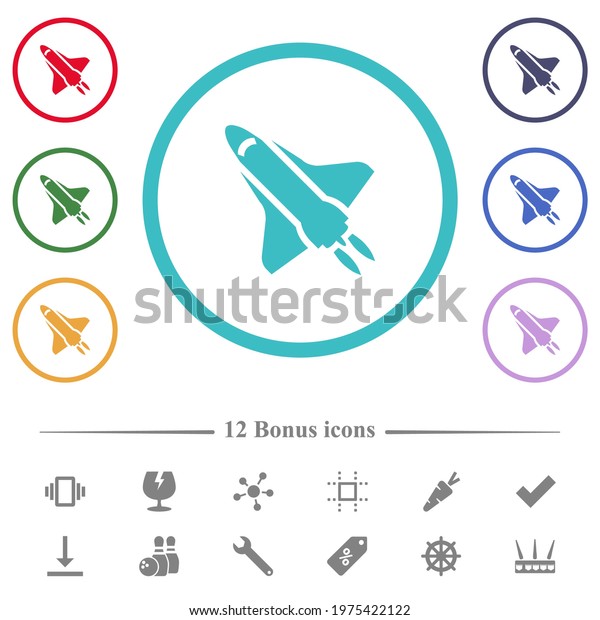 Space Shuttle Propulsion Flat Color Icons Stock Vector (Royalty Free ...