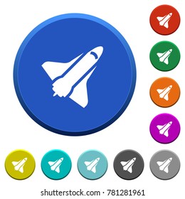 Space Shuttle Round Color Beveled Buttons Stock Vector (Royalty Free ...