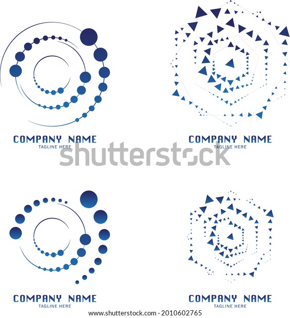 Space Spiral Galaxy Logo Circles Triangles Stock Vector (Royalty Free ...