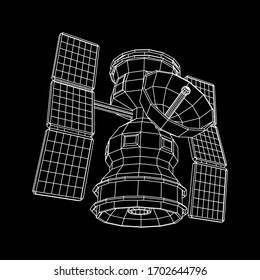 Space Station Communications Satellite Wireframe Low Stock Vector ...